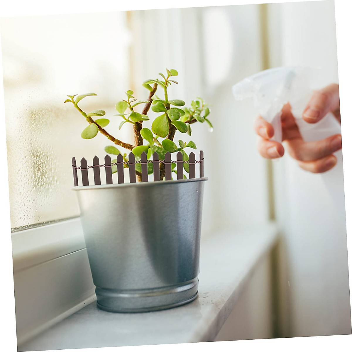 Happyyami Mini Wood Picket Fence Rustic Christmas Decor Mini Plants Border Fencing Garden Fence No Dig Fence Brown Outdoor Christmas Decorations Miniature Fence Fairy Child Flower Bed Wooden