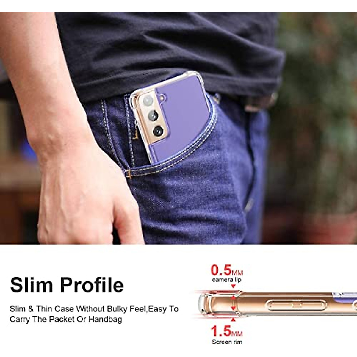 KIOMY Samsung Galaxy S21 Plus Case Crystal Clear Shockproof Bumper Protective Cell Phone Back Covers for Samsung S21+ Plus 5G TPU Slim Fit Flexible Skin for Men Women Rubber Silicone 4 Corners