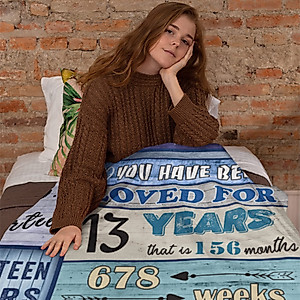 Julazy 13th Birthday Gifts for Girls Boys Blanket 60"X50", 13 Year Old Girl Boy Gift Ideas, Best Gifts for 13 Year Old Girl, Coolest Gifts for 13 Year Old boy, 13th Birthday Decorations for Girls Boy