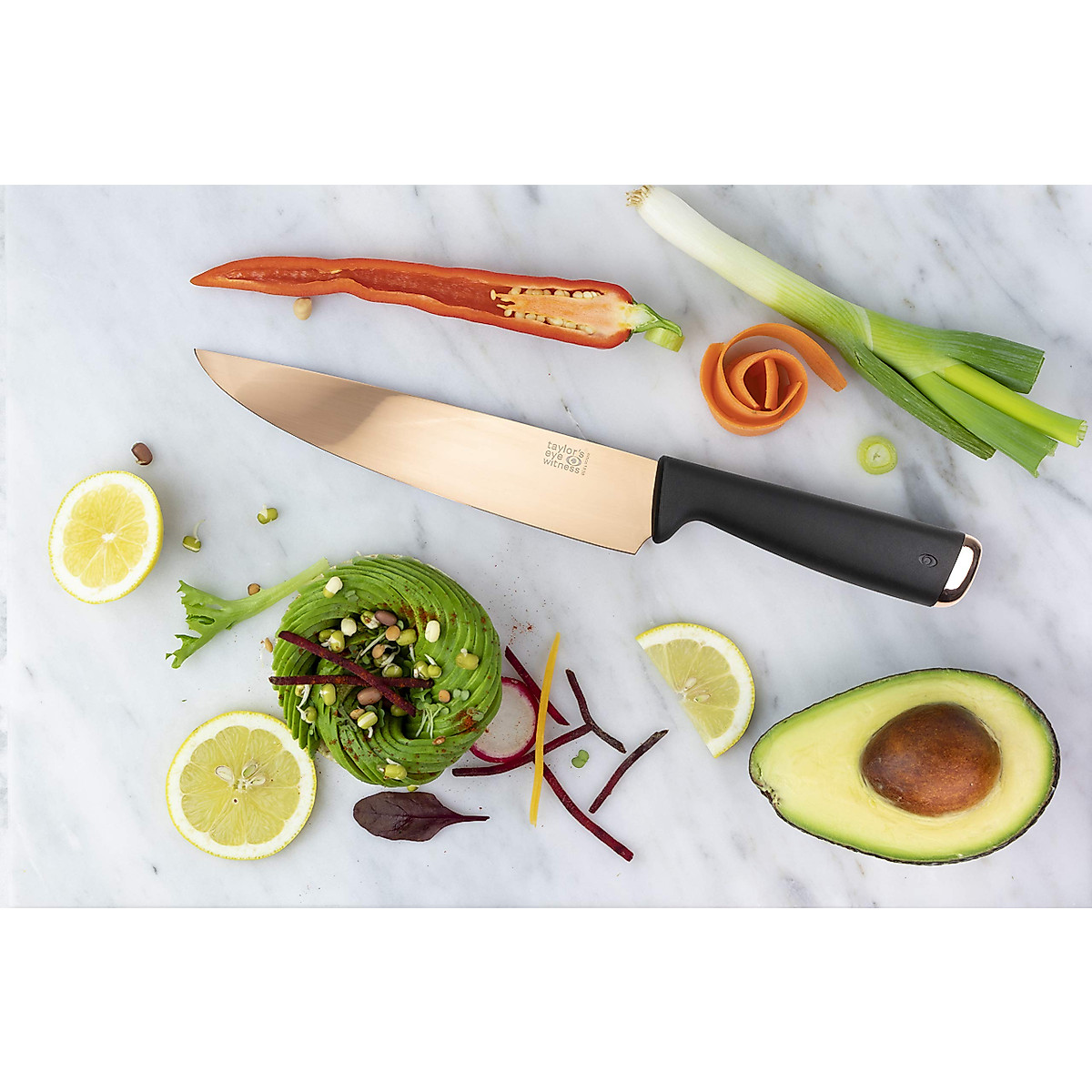 Taylors Eye Witness Juno Chrome 3 Piece Starter Knife Set - Paring, Utility & Santoku Knives. Precision Taper Ground. Strong Over Moulded Handle. 5 Year Guarantee