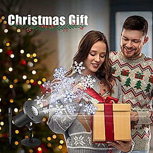 Christmas Lights, Christmas Snowflake Projector Lights Outdoor - Liwarace LED Snowflake Lights - Waterproof Plug in Xmas Lights - Indoor/Outdoor Christmas Decorations Gifts for Women/Men