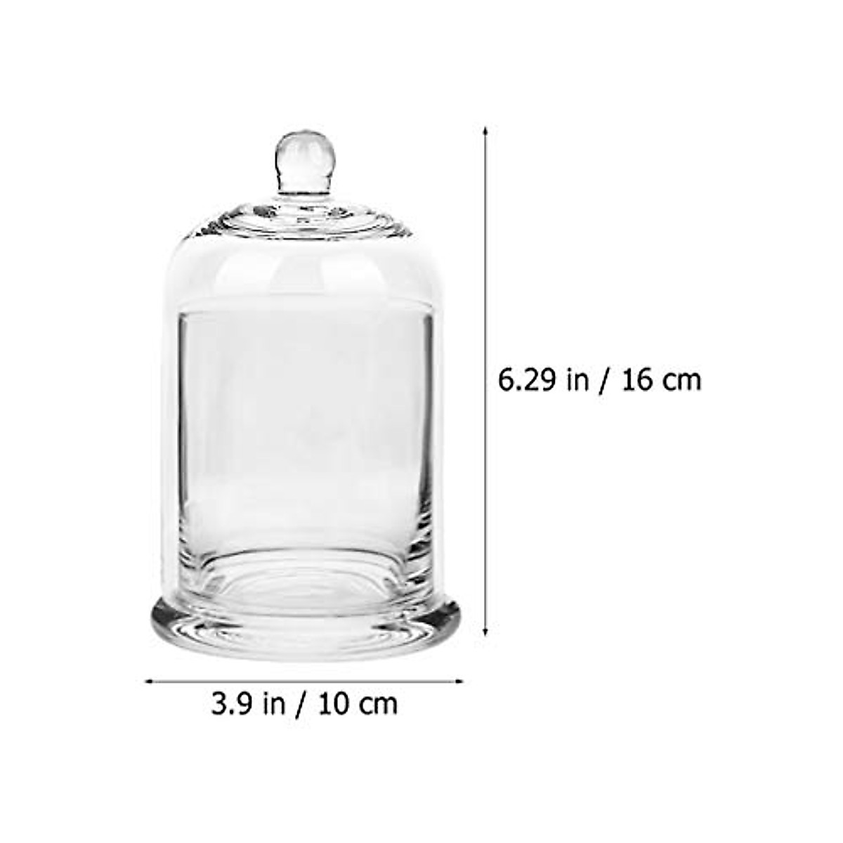 GANAZONO Decorative Cloche Jar 1 Set Glass Cloche Dome Candle Holder Bell Jar Tabletop Decorative Case Covered Plants Terrarium Jar Plant Cover for Cake Dessert Display Transparent Dessert Dome Cover