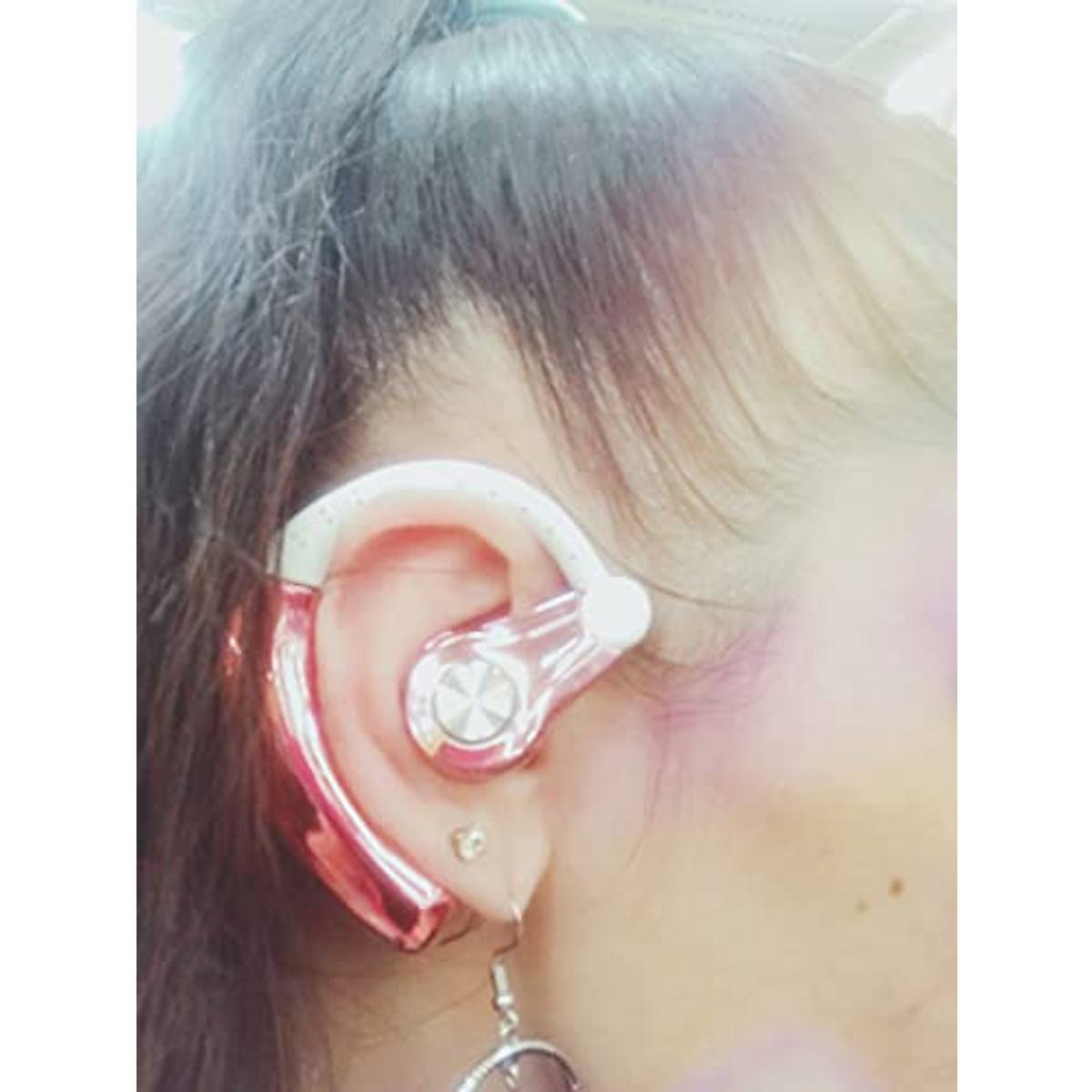 PONYBRO Wireless Headset with Mic,Unmatched Comfy Wireless Earbud w/ 8 Hrs, HiFi Sound Cell Phone Earpiece Hands Free Headphone Compatible with Android/iPhone/Smartphones/Laptop, Rose Gold