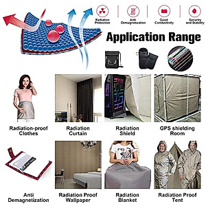 Faraday Fabric 44'' x 36'' Emf Protection Fabric, Military Grade RFID Shielding Fabric Signal Blocking Material 1 Yard, EMF Shielding, Cell Phone Signal Blocking, Bluetooth Block. 5G Shielding Fabric
