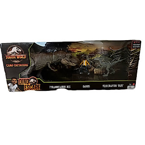 Jurassic World Dino Escape Action Figure Set - Movie-Themed, 3 Plastic Dinosaurs, Ages 4+
