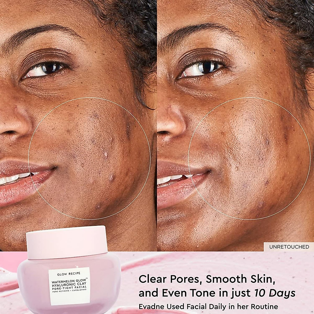 Glow Recipe Clay Mask for Face - Pore Minimizer Facial Mask with Hyaluronic Acid, Kaolin Clay, PHA & BHA - Hydrating, Brightening & Exfoliating Mask for All Skin Types - (2.03oz/60mL)