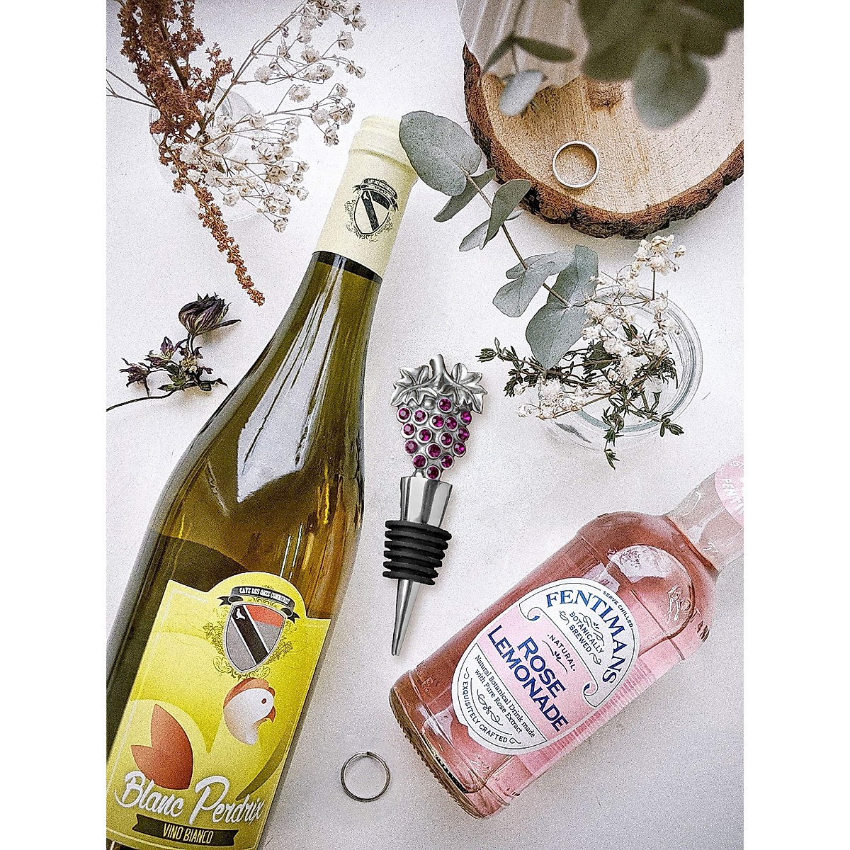 FASHIONCRAFT 1938 Vineyard Collection Wine Bottle Stopper, Bottle Stopper Favor, Gift Favor, Wedding Favor, Party Favor, Pack of 1