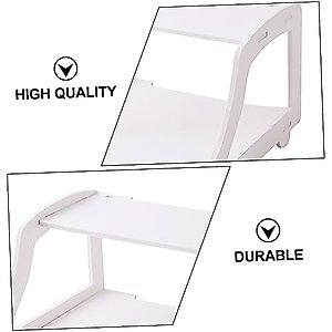 KOMBIUDA 1pc Router Storage Rack Layer Storage Shelf Router Wall Holder Router Stand Double-layer Storage Holder Mini Router Shelf Supports Shelf Holders Set-top-box Rack Plastic White