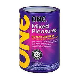 ONE Condoms Mixed Pleasures | Variety Latex Condom Pack 100 Pack