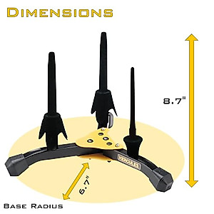 Lumintrail Hercules Flute/Clarinet Stand & Piccolo Stand w/ Carrying Bag, DS543BB, Foldable, 2 Clarinet/Flute Pegs & 1 Piccolo Peg, w Cleaning Cloth