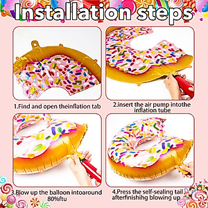 opasyo Donut Balloons &candy Balloons Set,8pcs Large Mylar Doughnut Balloons for Birthday Party Grow up Party Wedding Decoration Baby Shower,Donut Decorations Balloon