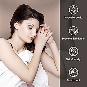 LONGPHEI Silk Satin Pillowcase Cooling Pillow Cases for Hair and Skin Taupe with Eye Mask 2pcs (Taupe, Standard)