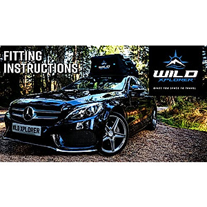 WildXplorer Rooftop Cargo Tie Down Hook Straps for Securing Any Car Roof Bag, Cargo Carrier or Car Top Carrier. Attach to Door Frame, No Roof Rack Required. Suitable for a 4 Door Car, SUV, Jeep, Truck