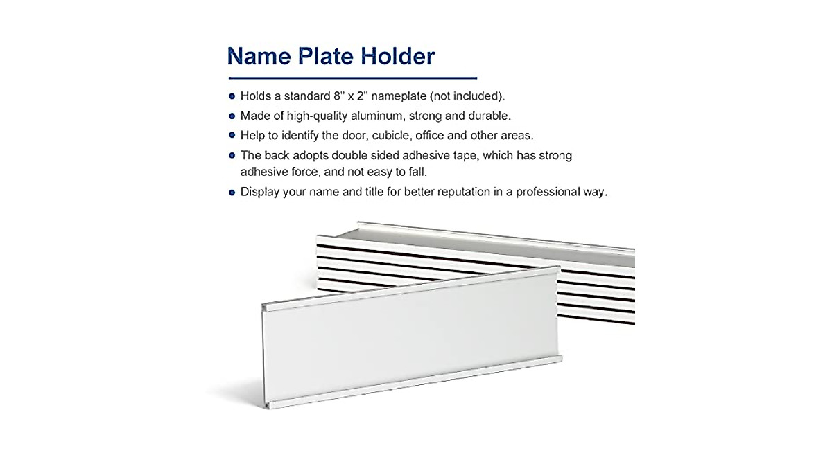 Lenink Wall Mount Name Plate Holders - 6 Pack, Silver