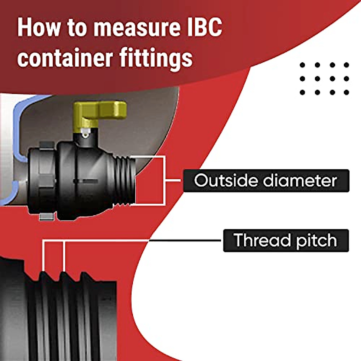 IBC Tote Adapter 275 330 G, IBC Tote Fittings for Garden Hose, IBC Tote Drain Adapter Fittings 2" NPS Female x 3/4" BSP/NPT Male