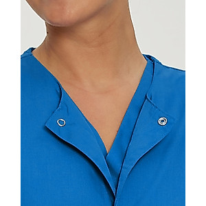 Landau Scrub Zone Unisex Relaxed Fit 2-Pocket Snap-Front Scrub Jacket 75231 Black 5XL