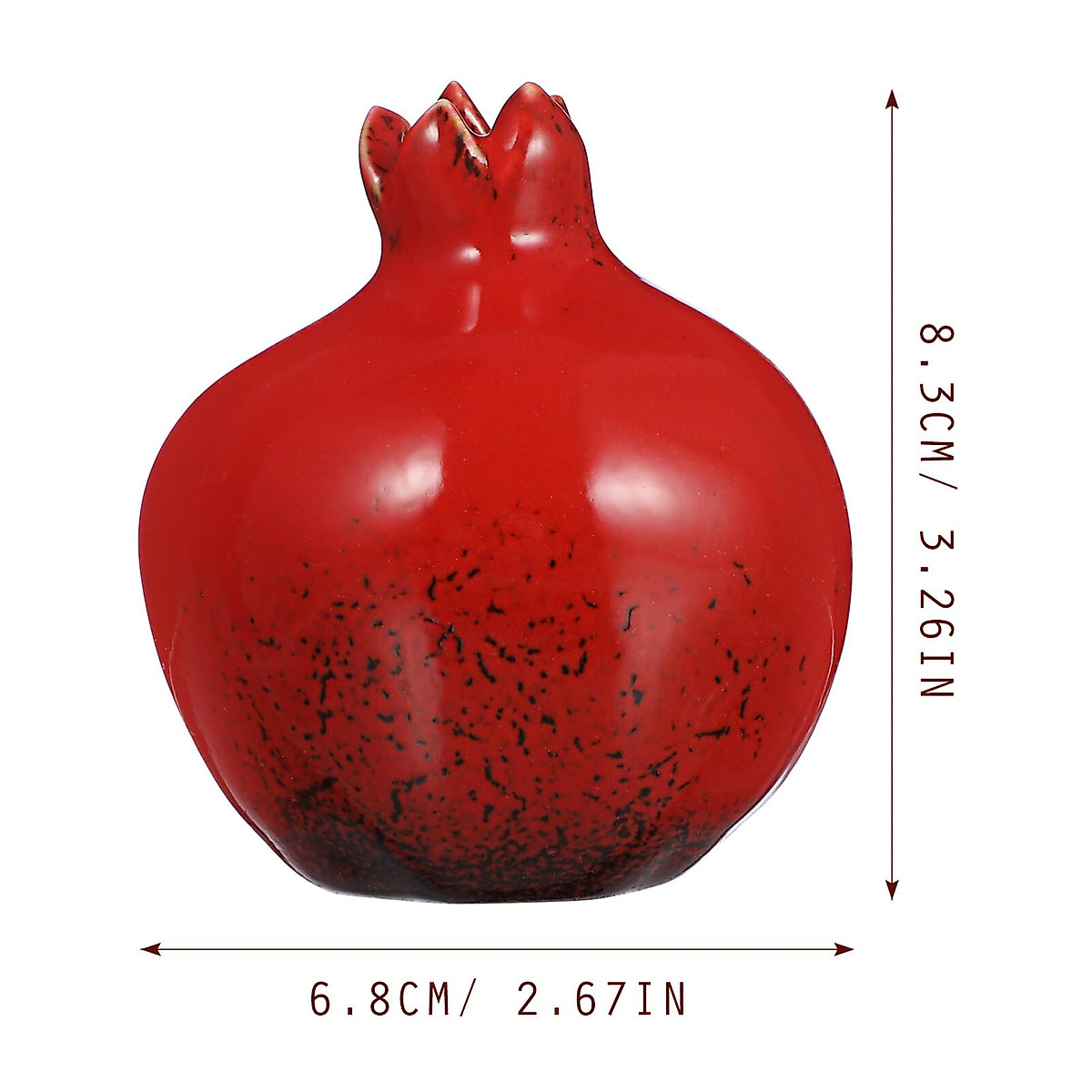 Cabilock Ceramic Flower Vase Red Pomegranate Vase Decoration Small Desktop Art Craft Ornament for Home Living Room Desk TV Cabinet Decoration