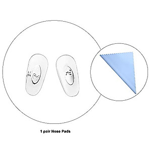 Oak& ban Replacement Push-in Nose Pads for RB6335 Glasses Repair Kits,Bonus Lens Cloth (Silver)