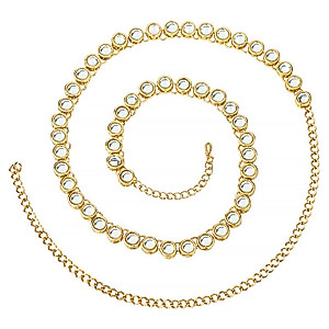 Aheli Ethnic Faux Stone Waist Charm Jewelry Kamar Patta Belly Chain Indian Traditional Sari Saree Belt for Women