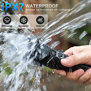 polisak Rechargeable Flashlight High Lumens LED Flash Light - 250000 Lumens, 5 Lighting Modes, IPX7 Waterproof 5000mAh Flashlights for Camping Emergency Outdoor