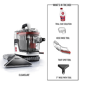 Hoover CleanSlate Pet Portable Carpet + Upholstery Spot Cleaner Machine, Powerful Suction with Versatile Tools, Pet Stain Remover, Car and Auto Detailer, Pair with Hoover Carpet Cleaner Solution