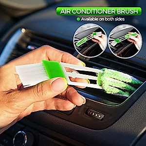 BEIJITA 11Pcs Car Cleaning Brushes,Auto Detailing Brushes Set for Cleaning Wheels, Car Interior Detailing Kit for Cars,Tire Brush,Chemical Guys, Exterior, Leather, Air Vents Car Detailing Kit