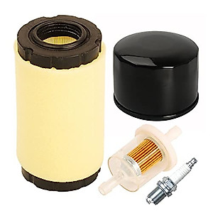 HIFROM 793569 793685 Air Filter/Pre Filter 696854 Oil Filter with 493629 Fuel Filter Kit Replacement for Intek Series 20-21 Gross HP Lawn Mower Tractor