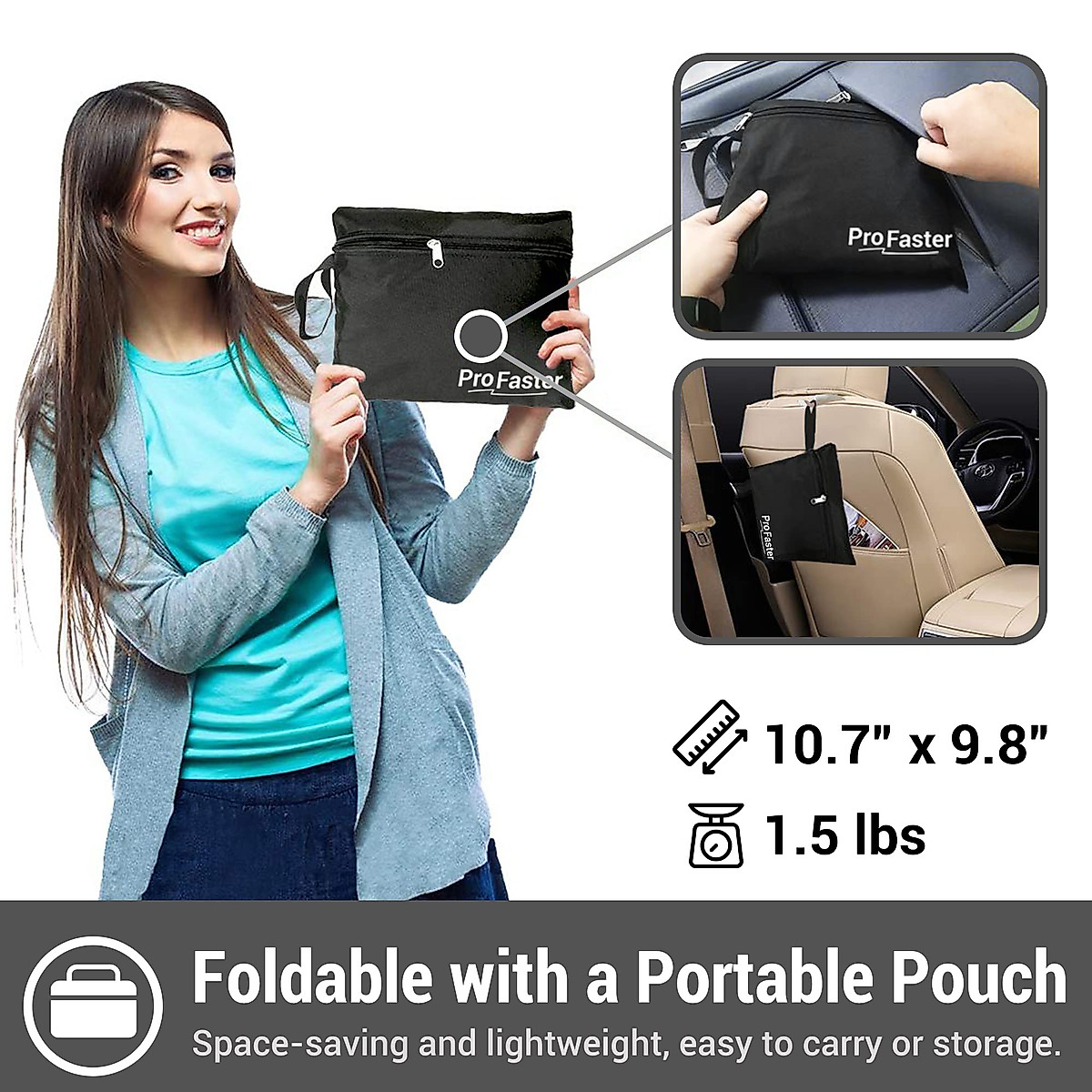 ProFaster Car Seat Travel Bag Backpack for Air Travel - Karfast Universal Infant Carseat Gate Check Bag Cover for Airplane, Foldable with Pouch, Yellow