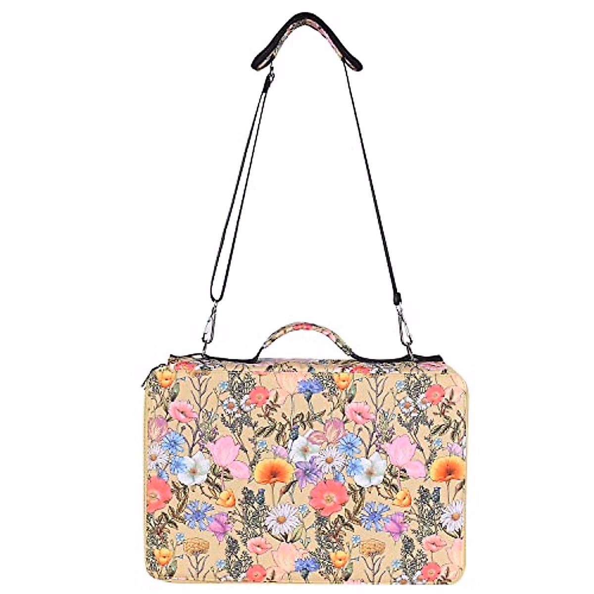 Shulaner 500 Slots Colored Pencil Case Organizer with Zipper Large Capacity Flower Pen Holder Bag for Painter or Artist (Yellow, Small Slots)