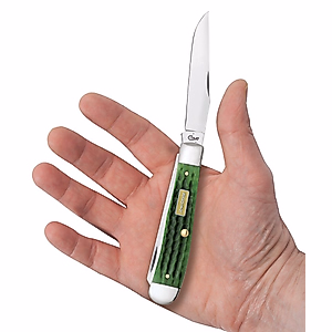 Case WR XX Pocket Knife John Deere Green Trapper Item #15707 - (6254 SS) - Length Closed: 4 1/8 Inches