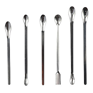 SHUATI Laboratory Measuring Spoon Stainless Steel Multi-Purpose Silver Micro Sampling Scoop Durable Lab Spatula for Powders Gel Cap Filler