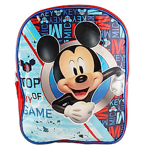 Disney Mickey Mouse Backpack Set ~ 3 Pc Bundle with Lunch Box, Backpack and Stickers