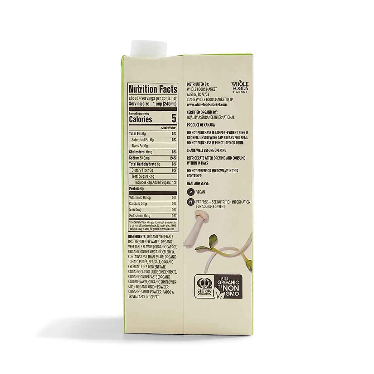 365 by Whole Foods Market, Organic Vegetable Broth, 32 Fl Oz