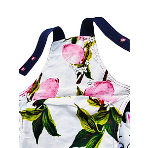 KIDSCOOL SPACE Baby Denim Overall,Little Girl Cute Cartoon Hippo Jean Dungaree,Blue,12-18 Months