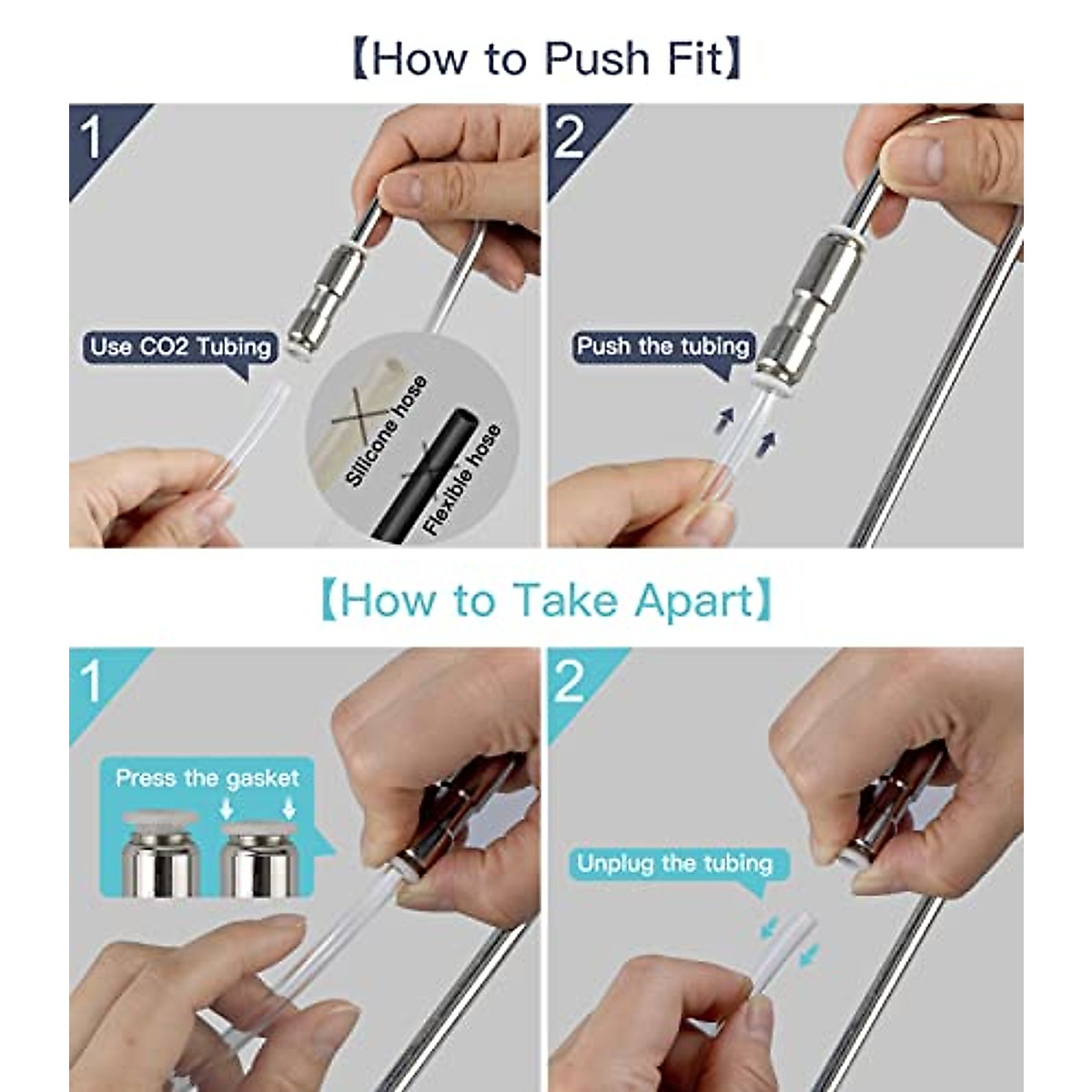 Clscea Aquarium Stainless Steel CO2 Diffuser Atomizer with Integrated Check Valve for Rimless Tanks 25cm
