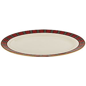 Lenox Winter Greetings Plaid Oval Platter