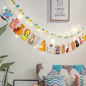 Woodland Creatures Banner 50FT Forest Animal Friends Garland Baby Shower Decor Birthday Party Supplies Decoration Wild Birthday Decorations Banner Garland with 34 PCS Animal and Characters Paper Cutouts