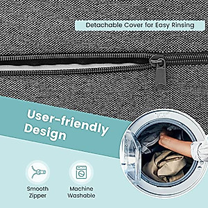 Giantex 8 Inch Folding Sofa Bed Couch, Memory Foam Futon Mattress Linen Fabric Sofa, Floor Couch Lounge Sleeper Bed for Living Room Bedroom Guest Room, Dark Grey, Twin