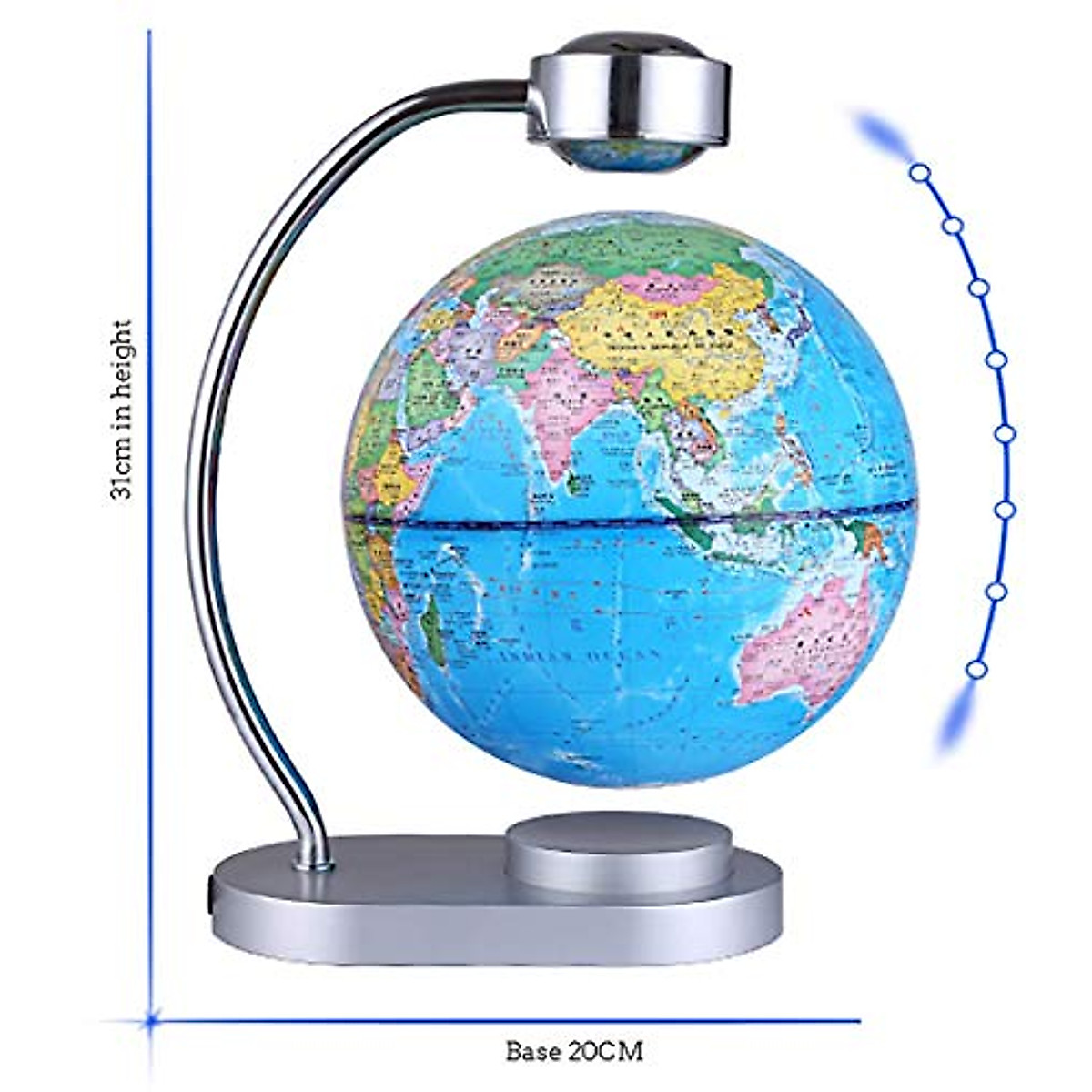 8" Illuminated World Globe, USB 2 in 1 LED Desktop World Globe, Interactive Earth Globe with World Map and Constellation View Fit for Kids Adults, Ideal Educational Geogr
