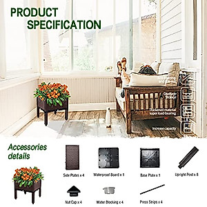 NACREEN Raised Garden Bed with Legs Planters for Outdoor Plants Garden Boxes Outdoor Raised Planter Box Perfect for Garden Patio Balcony Deck to Planting Flowers Vegetables Tomato and Herbs