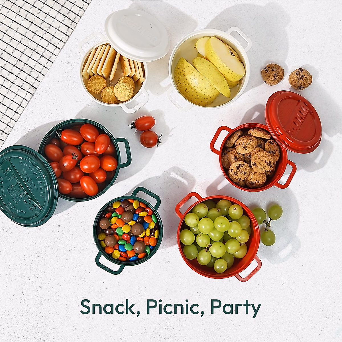 carrotez Snack Containers with lids Condiment Containers Easy to Clean Leak Proof BPA Free 2 Pack - Red