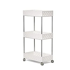 POCHY Multipurpose Storage Trolley Cart Serving Trolley Cart Utility Cart rolling storage trolley multifunctional serving trolley roll shelf for living room kitchen Office storage trolley for fruit ve