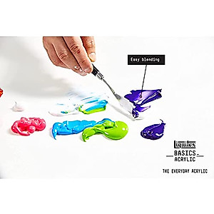 Liquitex BASICS Acrylic Paint Set, 6 x 22ml Tube Paint Set, Primary, Blue,Color Mixing,Green,White, 0.7 Fl Oz (Pack of 6)