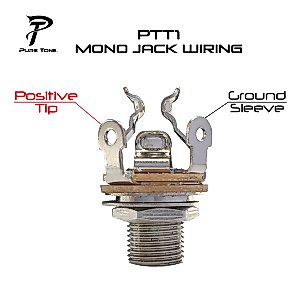 Pure Tone Multi-Contact 1/4 inch Mono Output Jack | Gold | Dual Tension Grounds & Dual Positive Tips for Optimal Signal, Tone & Lowest Possible Noise