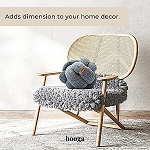 THE BALLOW Knot Pillow - Boucle Fabric Large Knot Pillow - Decorative Knotted Ball Pillow - Round Throw Pillows For Couch or Cuddle pillow (Steel Grey)