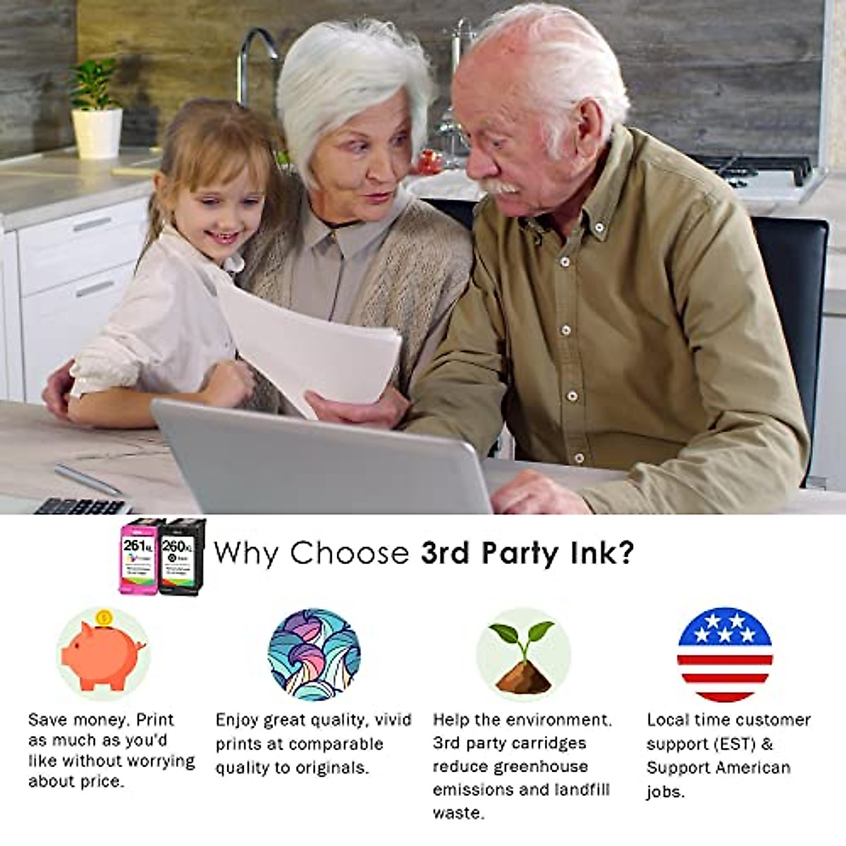 Limeink Remanufactured Ink Cartridges Replacement for Canon 260 and 261 Ink Cartridges 260XL 261 XL for Canon TS6420 Ink Cartridges for Canon TS6400 Ink Cartridges PG-260 Pixma TS5320 TS5300 2pk