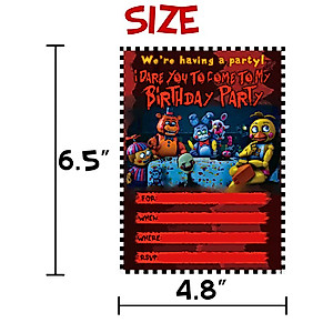 20 Set Fnaf Birthday Invitation Cards Bear Game Friends Invite Party Supplies Gift Card