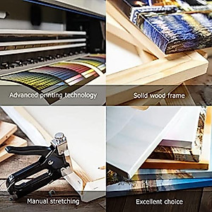 Canvas Wall Art Pair of Loons on Foggy Pond Painting Poster Print Pictures On Canvas Framed Giclee Artwork Ready to Hang for Home Office Wall Decor