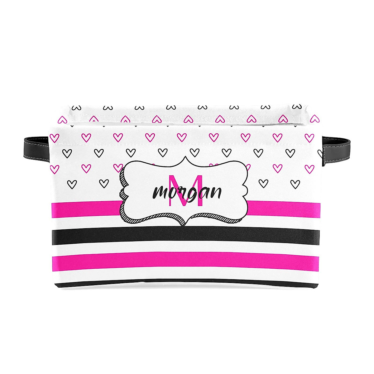 ZAACUSTOM Personalized Storage Bins with Name for Organizing Babys Boys and Girls Toys, Custom Kids Storage Basket Boxes Cubes Organizer with Handles for Shelf Closet Nursery, 1 Pack