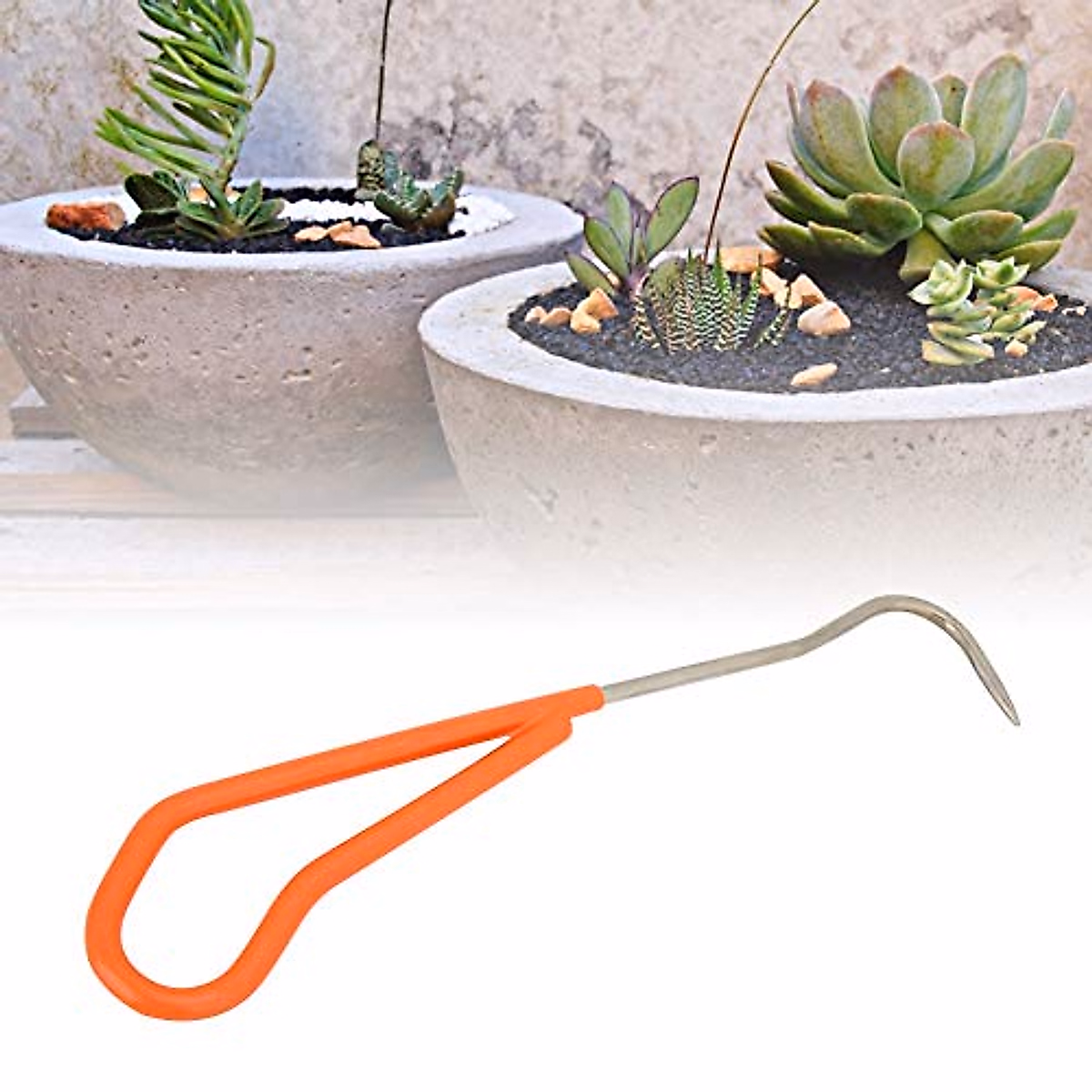 GOTOTOP Bonsai Hook Sturdy Manganese Metal Gardening Hook Handle Bonsai Root Hook with Comfortable Handle for Loosing Soil